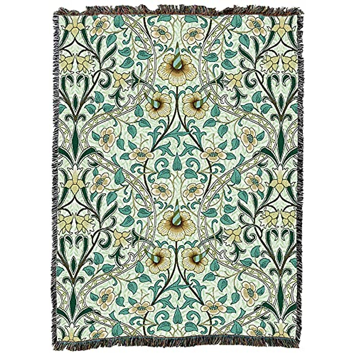 Pure Country Weavers William Morris Daffodil Meadow Blanket - Arts & Crafts - Gift Tapestry Throw Woven from Cotton - Made in The USA (72x54)