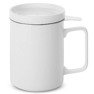 BTaT- Tea Cup with Lid, Tea Infuser Cup, 500ml 16oz Mug (White), Tea Cup with Stainless Steel Filter, Tea Cup with Infuser, Tea Mugs with Infuser and Lid, Tea Gifts for Tea Lovers, Tea Infuser Mug