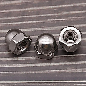1/4-20 Stainless Steel Acorn Cap Hex Lock Nuts, Bright Finish, 304 Stainless Steel 18-8, 30 PCS