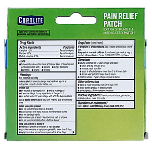 Coralite Small Pain Relief Patch 20 Count, Bulk Case of 24