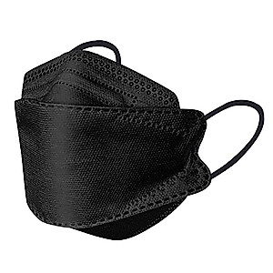 Disposable Face Masks for Kids, KF94 Masks, 4 Layer Face Masks,Black Masks, 50 PCS