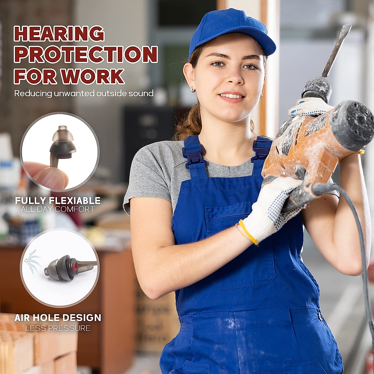 Concert Earplugs High Fidelity Music Ear Plugs 2 Pairs, 100X Reusable Noise Reduction Ear Plugs, Hearing Protection for Musicians, DJs, Festival, Raves, Drummers, Loud Noise -2 Sizes Fit All Ear Canal