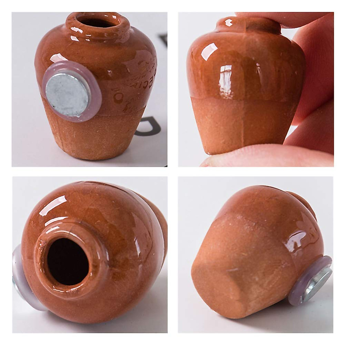 Kelendle 8Pcs Magnetic Mini Ceramic Glass Vase with Dropper Refrigerator Magnets Sticker Fridge Whiteboard Magnets for Home and Office Refrigerator Decoration