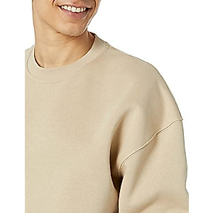 Amazon Essentials Men's Oversized-Fit Crewneck Sweatshirt (Available in Big & Tall), Tan, Large