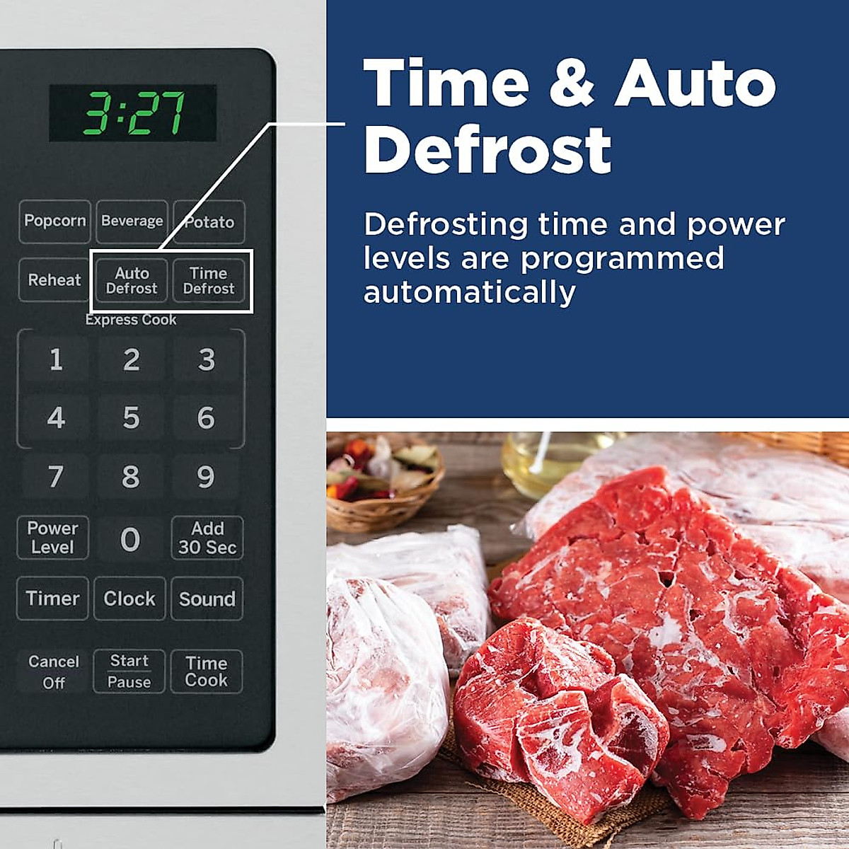 GE Countertop Microwave Oven | 0.7 Cubic Feet Capacity, 700 Watts | Kitchen Essentials for the Countertop or Dorm Room | Stainless Steel