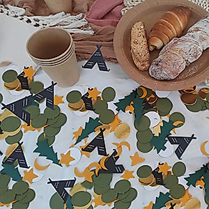 Happy Camping Confetti - Camping Explorer Party Decoration, Woodland Birthday Confetti, Little Explorer Confetti, One Happy Camper Birthday Photo Booth Props