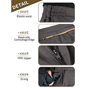 FREE SOLDIER Mens Cargo Pants Lightweight Work Pants for Men Water Resistant Tactical Pants with Pockets for Hiking Outdoor（Gray34Wx30L）