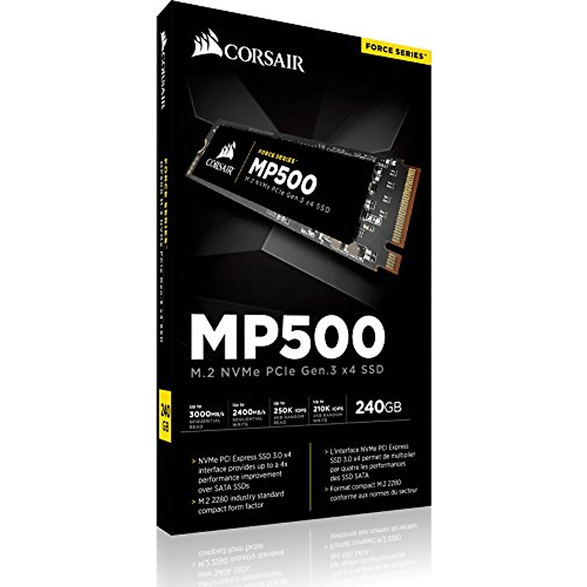 CORSAIR FORCE Series MP500 240GB NVMe PCIe Gen3 x4 M.2 SSD Solid State Storage, Up to 3,000MB/s