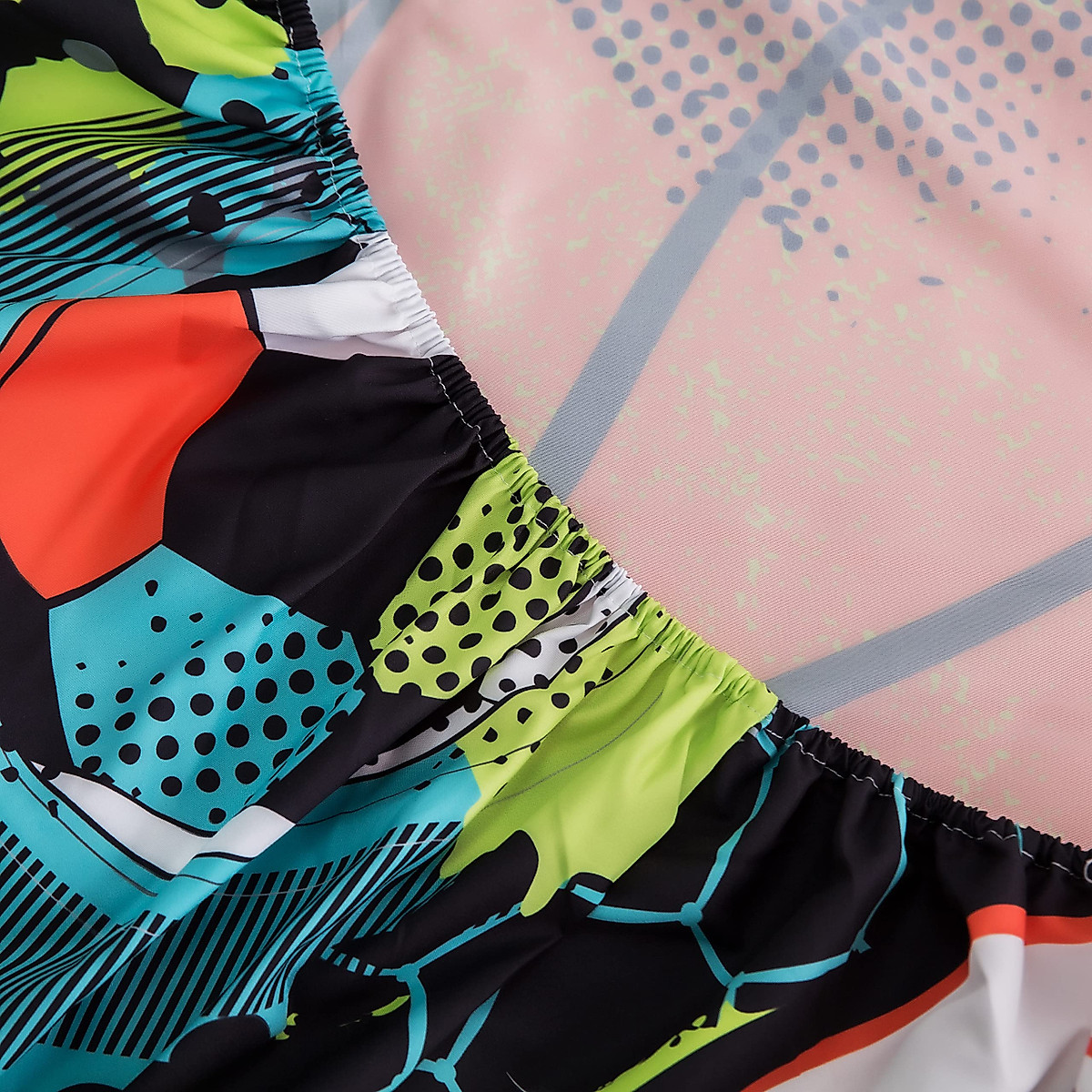 qjmiaofang Football Sheets Twin for Kids Sports Sheets 2 Pieces American Football and Basketball Bed Sheets Boys Teens Baseball and Soccer Printed Bed Set Including 1 Fitted Sheet 1 Pillowcase