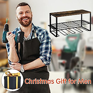 LING RUI 2 Pack Power Tool Organizer, Garage Organization and Storage, Drill Holder Wall Mount, Utility Rack for Cordless Drill, Gifts for Husband Men Dad Father Him