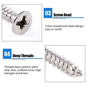 Glarks 35-Pieces 2 inch/ 3 inch/ 4 inch Stainless Steel Flat Straight Brace Brackets Mending Joining Plates Repair Fixing Bracket Connector and 80pcs Screws Set, Total 115pcs, Silver