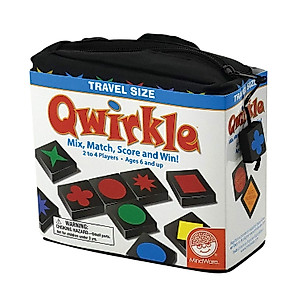 MindWare Qwirkle Strategy Games Pack of 2 – Travel Games Kit Includes Qwirkle Travel and Qwirkle Rummy - Ages 6 and Up