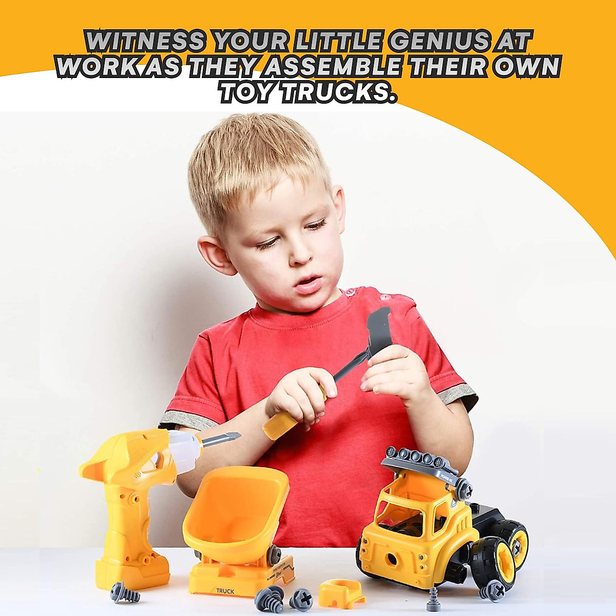 Construction Toys ︱Building Take Apart Toys with Electric Drill ︱Converts to Remote Control Car︱3 in 1 Take Apart Vehicles for Toddlers and Boys 3,4,5,6,7 Years Old ︱Truck Toys as