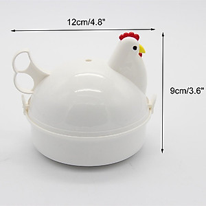 Mochiglory Chicken Shape Microwave Egg Poacher 4 Eggs Boiler Steamer