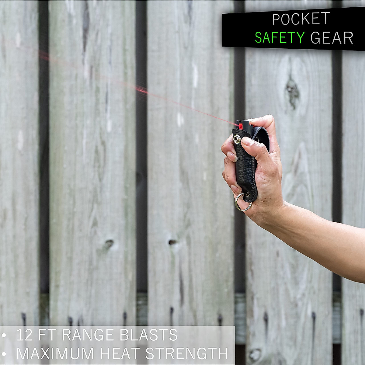 Police Magnum Keychain Pepper Spray Belt Clip Holsters - 2 Pack 1/2oz Maximum Heat Strength Self Defense- Made in The USA (Black)