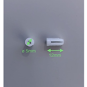 NELI Expansion Sleeve, Diameter 5 mm, Expansion Dowels, Plastic Dowels, Dowels, Pack of 50 (ø 5 mm, Length: 12 mm)