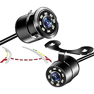 Backup Camera, Universal IP69K Waterproof Front/Side/Rear Camera for Car, 8 LED Lights Infrared Night-viewer with 140° Dynamic Path Guide Line Reverse Back up Camera Systems for Car Truck SUV RV Van