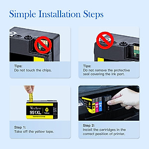 Valuetoner Compatible Ink Cartridge Replacement for HP 950XL 951XL 950 XL 951 XL for Officejet Pro 8600 8610 8100 8615 8620 8630 8660 251dw Printer 4 Pack Tray (1 Black,1 Cyan,1 Magenta,1 Yellow)