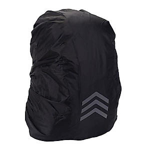 Legnowit Backpack Rain Cover Waterproof for 8-17L, Compact Foldable Hi-Visibility Reflective Strips Anti-dust Ultralight rain Cover for Hiking Camping Cycling Traveling (Black)