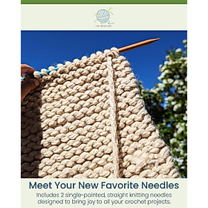 mindfulknits Premium Straight Single Pointed Beech Wood Knitting Needles – Size US 13, 9mm – 35cm Length – Knitting Supplies for Relaxation & Stress Relief (US 13, 9mm)