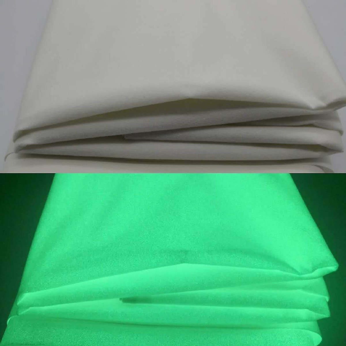 Glow in The Dark Fabric, Luminescent Phosphorescent Fabric, Glow Material for Clothes, Hats, Garments and Multiple Usage, Glows up to 5 Hours (39 x 53 inch)