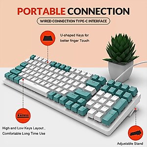 Ajazz K3 TKL Gaming Mechanical Keyboard-Wired Compact 10 Chroma RGB Backlit Computer Keyboard with Number Pad,98 Keys PC Gaming Keyboards with Clicky Blue Switch for Gamers/Mac/Win