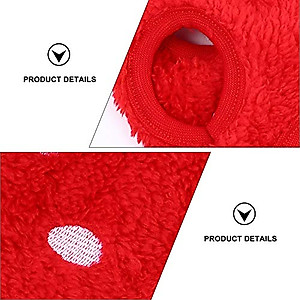 Winter Warm Fleece Bunny Rabbit Clothes Small Pets Strawberry Warm Vest Small Animals Costume Accessories for Hamster Guinea Pig Chinchilla Ferret 3XS Red