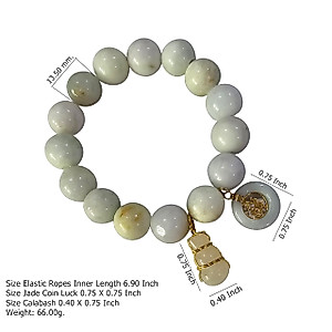 Heavens Tvcz Jade Thai Bracelet for Women Charms Natural Gemstone Beads with Pendant Gems Coin Lucky Calabash Prosperity
