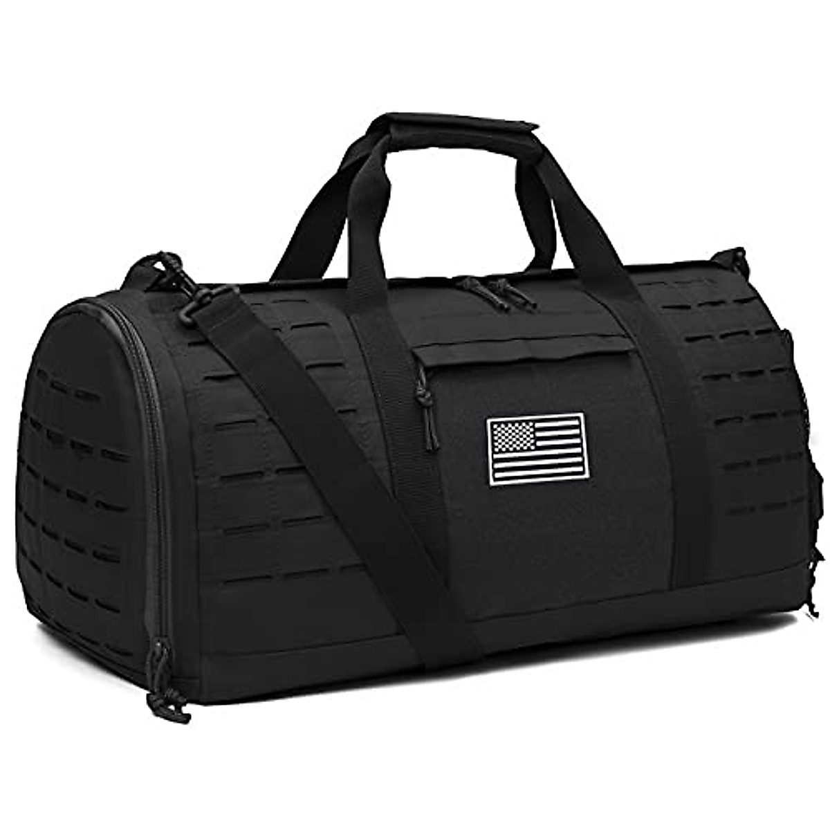 QT&QY 40L Military Tactical Duffle Bag For Men Sport Gym Fitness Tote Travel Training Workout With Shoe Compartment Basketball Football Weekender