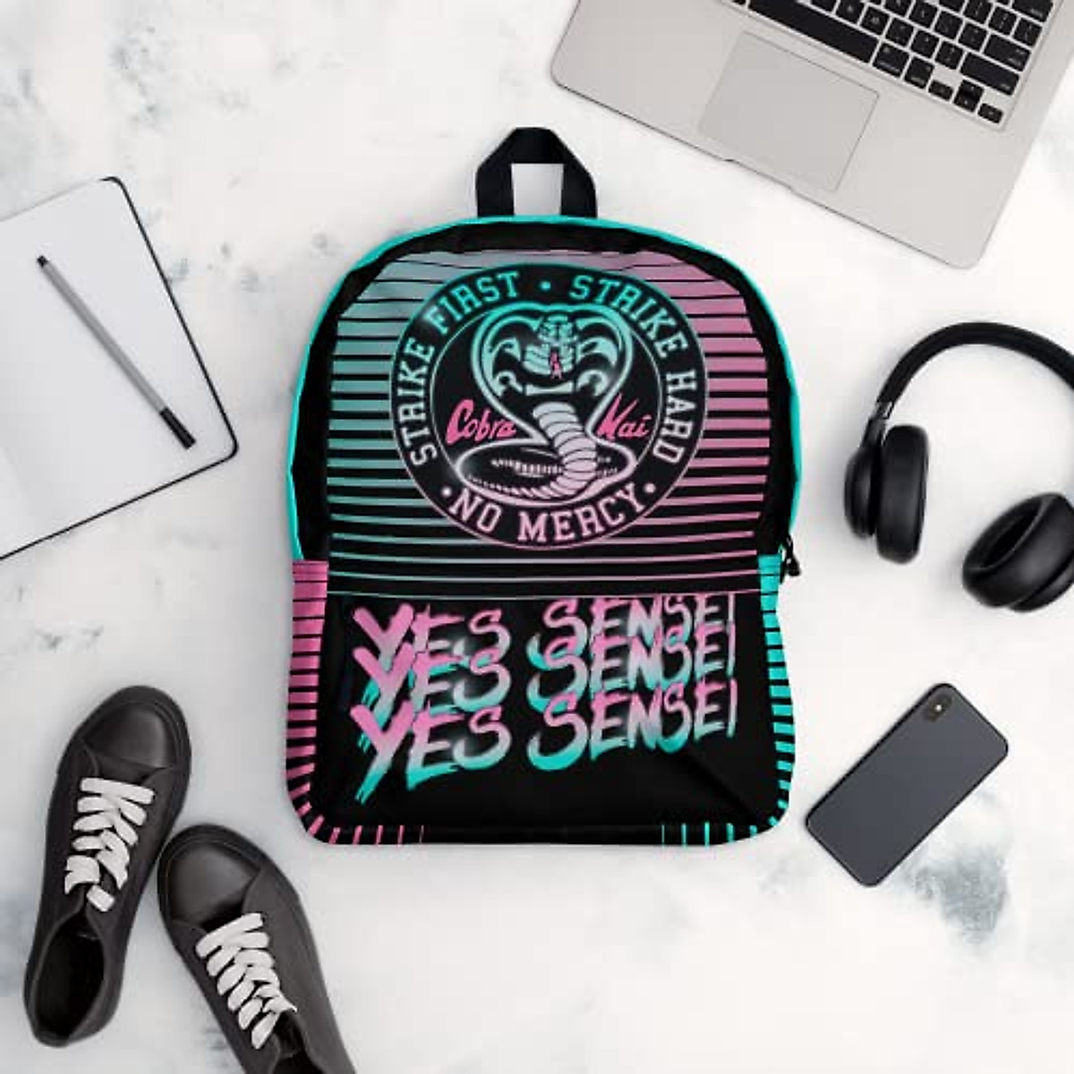 Ripple Junction Cobra Kai Yes Sensei Neon Backpack Officially Licensed