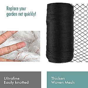 Bird Netting for Garden, Fetanten 13 x 40 FT Heavy Duty Garden Netting Mesh Pest Barrier with Ties and Staples for Vegetable, Fruit Trees, Blueberry Protection Against Birds, Deer, Poultry