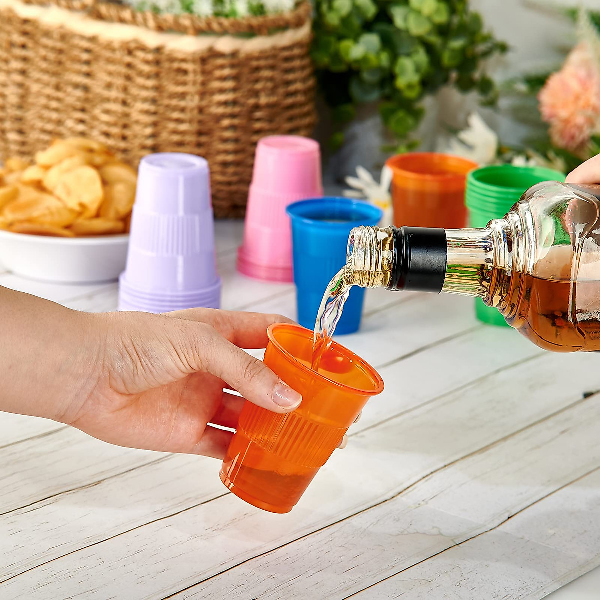 Lilymicky 500 Pack 5 oz Plastic Cups, Disposable Drinking Cups, Bathroom Cups in Assorted Colors Can Be Used As Tasting Cups, Party Tumblers, Jelly Party Shot Cups, and Dental Cups