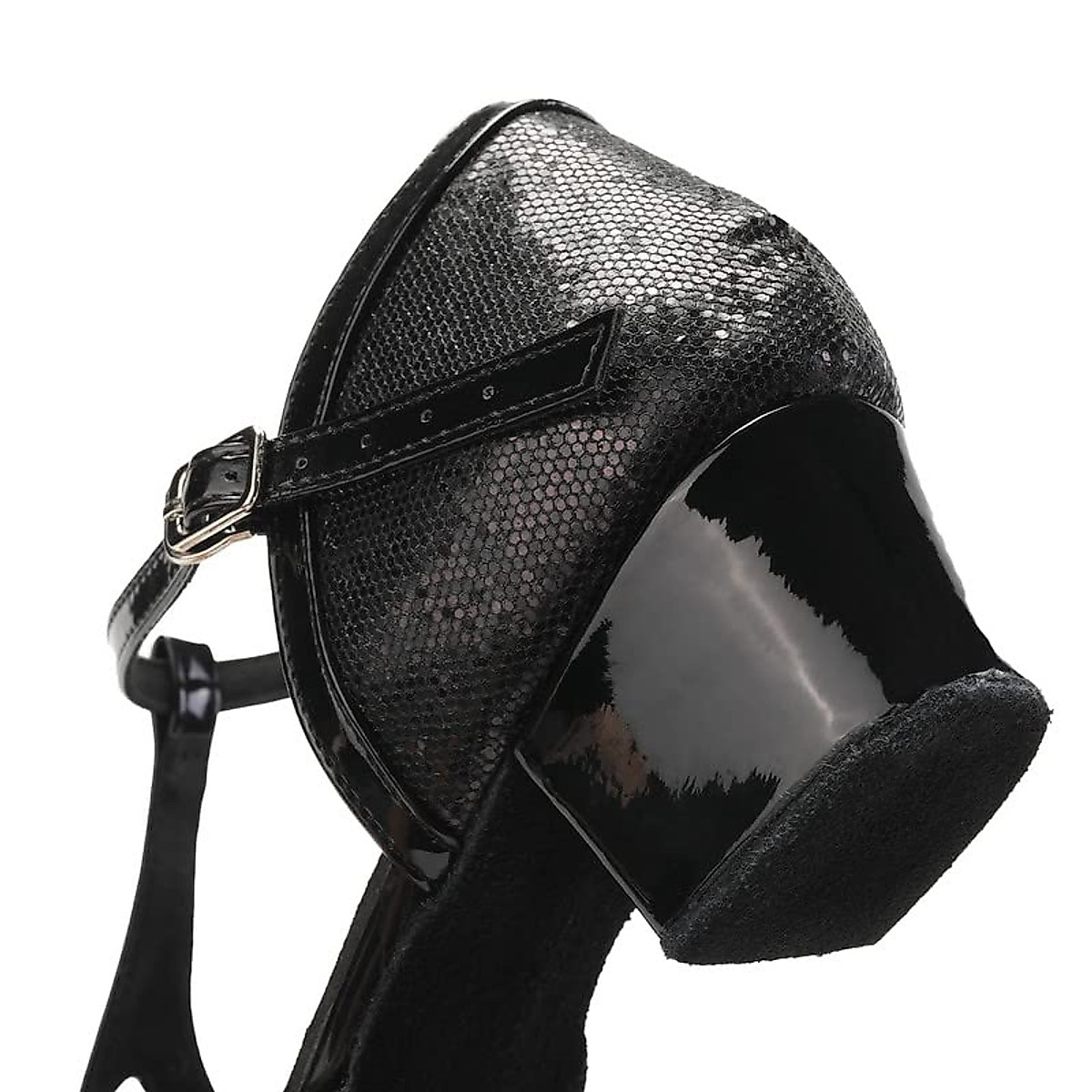 AOQUNFS Women Latin Dance Shoes Closed Toe Ballroom Salsa Tango Practice Party Wedding Dancing Shoes,2040-Black-4,US 8