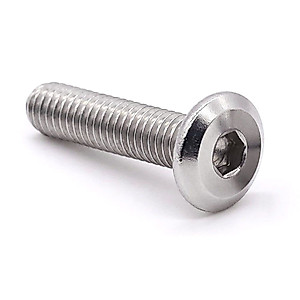Glvaner M6-1.0 x 20mm Binding Screws Furniure Screws, Connection Bolt, Flat Round Head Socket Head Cap Screws, 304 Stainless Steel 18-8 Full Thread, 30 pcs