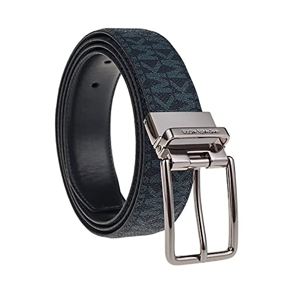 Michael Kors Men's Cut to Fit Reversible PVC Leather Dress Belt (Admiral Blue)