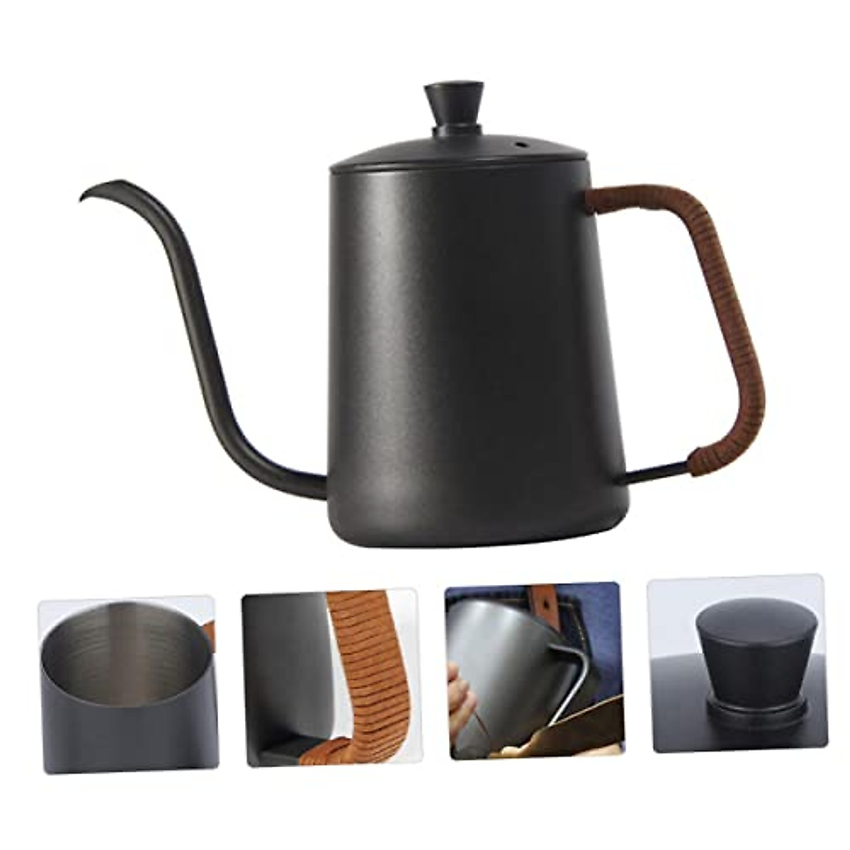 COLLBATH 1pc Hand Pour Coffee Pot Gooseneck Kettle Stovetop Coffee Espresso Maker Gooseneck Water Kettle Coffee Pouring Kettle Goose Neck Teapot Drip Filter Tea Kettle Brew Black