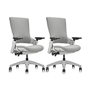 CLATINA Office Chair Swivel Executive Chair, Adjustable Ergonomic Computer Chair with 3D Armrest and Lumbar Support, Fabric Backrest Task Chair for Home Office Conference Room