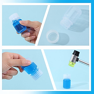 Tatuo 24 Pcs 1oz Pill Bottle Sample Bottles Polypropylene Wide Mouth Reagent Bottle Plastic with Screw Caps Translucent PP Sample Containers with Lid