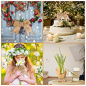 MuRealy Natural Burlap Ribbon - Jute Ribbon Wired Burlap Ribbon 2 Inch, Burlap Fabric Ribbon Roll of 10 Yards, Rustic Ribbon, Christmas Ribbon, Gifts Wrapping Ribbon, Burlap Ribbon for Crafts