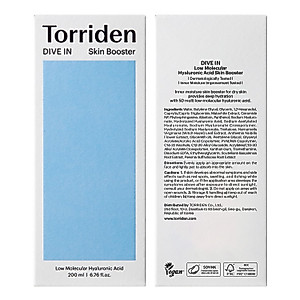 Torriden Dive-in Hyaluronic Acid Skin Hydrating Booster 6.76 fl oz | Deep Nourishing Facial Moisturizing Toner for Dry, Sensitive Skin | Hyaluronic Acid, Panthenol, Ceramide