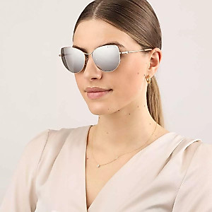 Michael Kors 58 mm La Paz Cat Eye Metal Sunglasses MK1062 Rose Gold/Silver Mirror One Size
