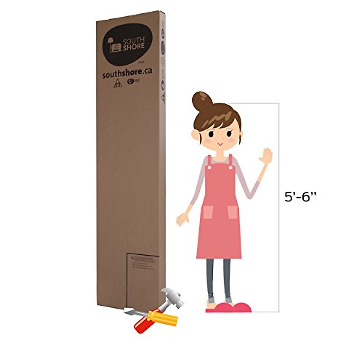 South Shore 39" Reevo Mates Bed with 3 Drawers, Twin, Soft Gray