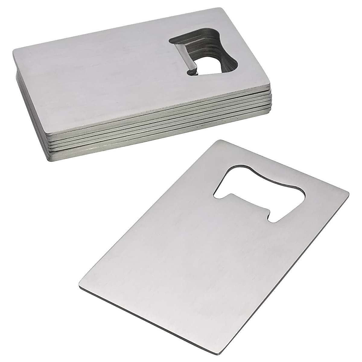 Ponpong Stainless Steel Credit Card Beer Bottle Openers, 10 Pieces