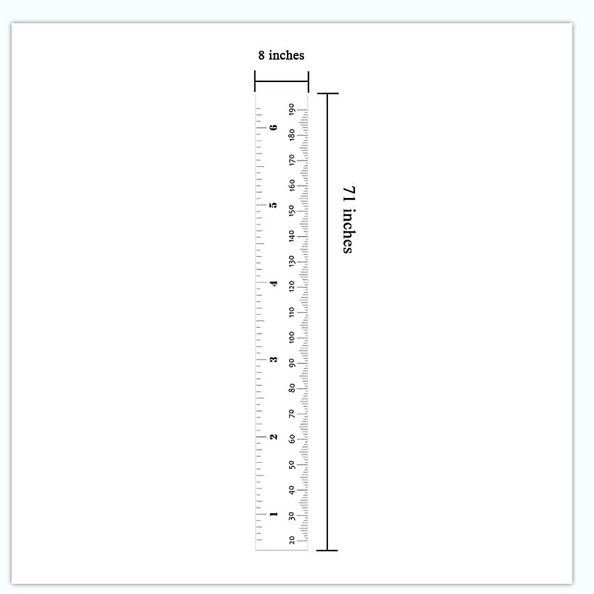 Niwo ART - Baby Growth Chart Wall Decor for Kids, Peel & Stick Self-Adhesive Removable Growth Height Ruler (Black & White)