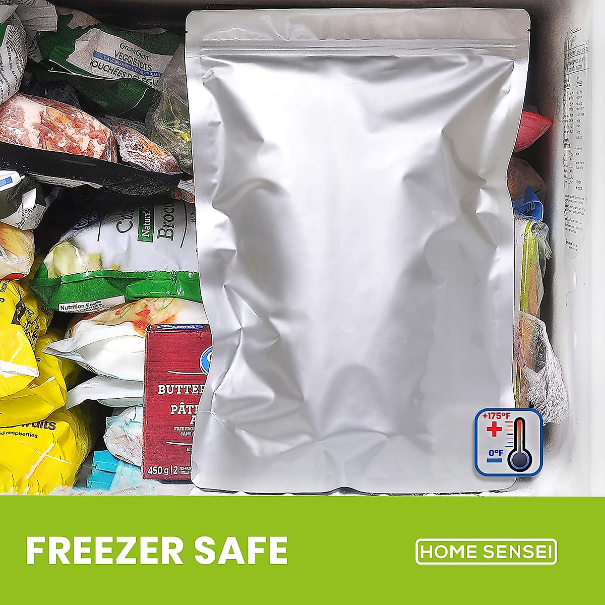 30pcs Mylar Bags for Food Storage with Oxygen Absorbers - Extra Thick 14.8 Mil - 1 Gallon Mylar Bags with Oxygen Absorbers 400cc- Ziplock Resealable Bolsas Mylar con absorbentes - Mylar Bag 1 Gallon