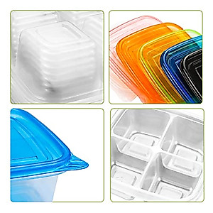 Bercoor 18 Pcs Reusable Bento Snack Food Containers, 4 Compartments Leakproof Food Prep Containers for School, Work and Travel
