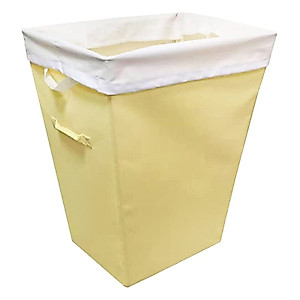 Tapered Yellow Rectangle Laundry Hamper with Liner, 22"