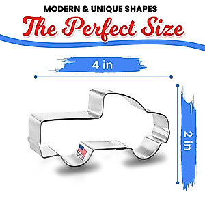 Pick Up Truck Cookie Cutter 4 Inch – Made in the USA – Foose Cookie Cutters Tin Plated Steel - Pick Up Truck Cookie Mold