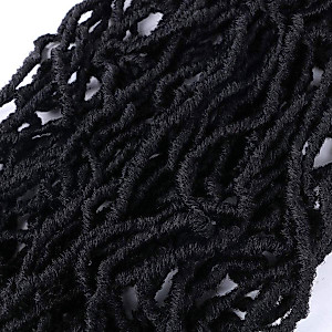 24 Inch Soft Locs Crochet Hair Pre Looped 6 Packs Faux Locs Crochet Braids Goddess Locs Dreadlocs Synthetic Hair For Black Women (1B, 24 Inch (Pack of 6))