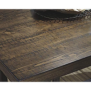 Signature Design by Ashley Kavara Modern Industrial Counter Height Dining Room Table, Medium Brown